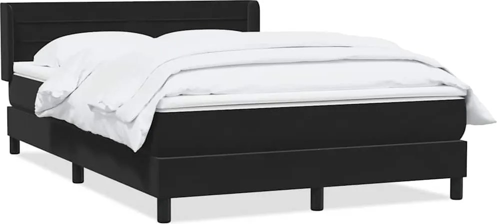 Box spring postel s matrací černá 160x210 cm samet 3318203