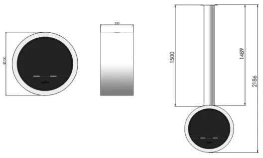 InFire - Závěsný BIO krb pr. 70 cm 3kW bílá