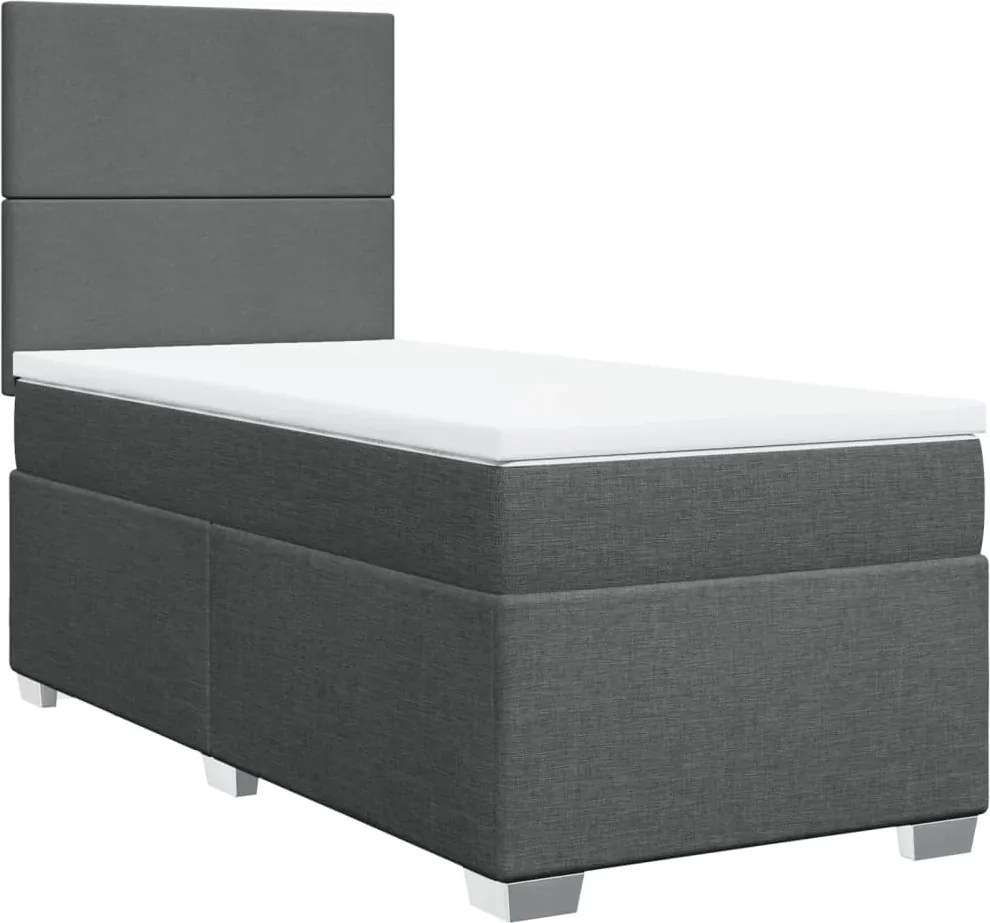 Box spring postel s matrací tmavě šedá 90x190 cm textil 3292637