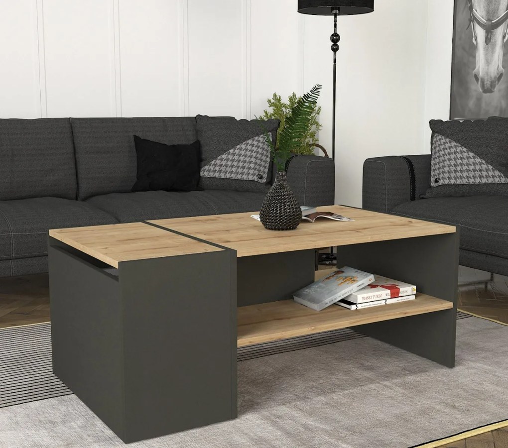 VerDesign IZMAEL industriální konferenční stolek, sapphire / antracit