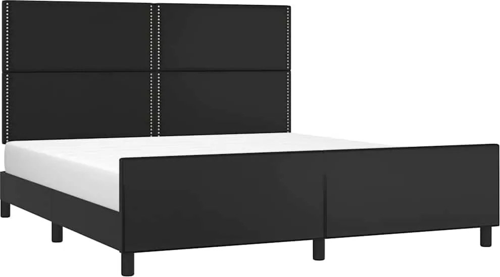 Rám postele s čelem černý 180x200 cm umělá kůže 3125524