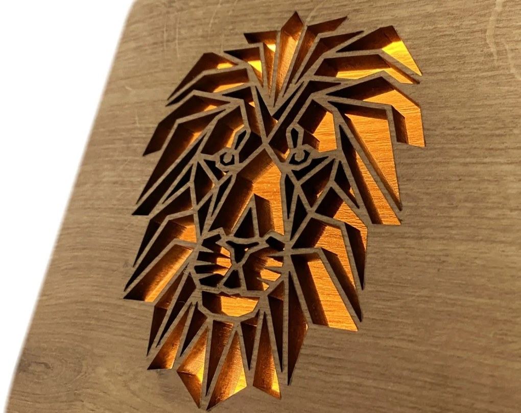 Li-Go "Hlava lva polygon" lampa 19x19cm provedení povrchu: dub světlý