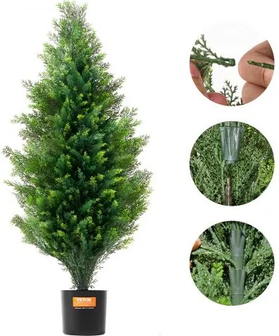 2 Kusů 0,9 m Umělý cedr Topiary Strom Umělá rostlina UV Dekor vnitřní/venkovní