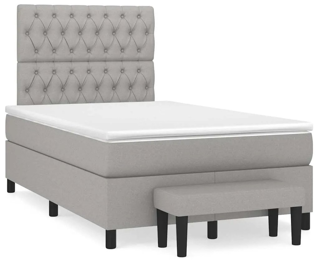 Box spring postel s matrací světle šedá 120x190 cm textil 3270376