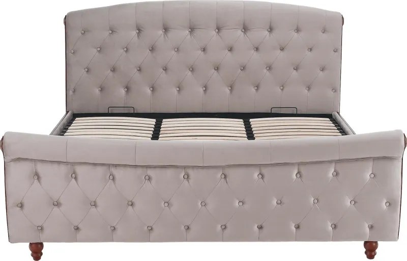 Postel s roštem, 180x200, šedohnědá Taupe Velvet látka, BARETO Kondela 0000402151