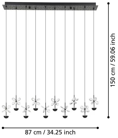 Eglo 390278 - LED Stmívatelný lustr na lanku PIANOPOLI LED/23W/230V 3000K
