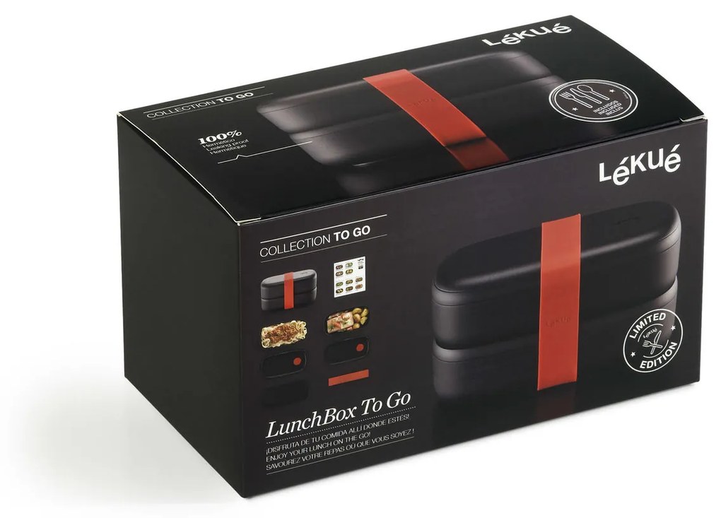 Svačinový box Lékué Lunch Box To Go Limited Edition | černý