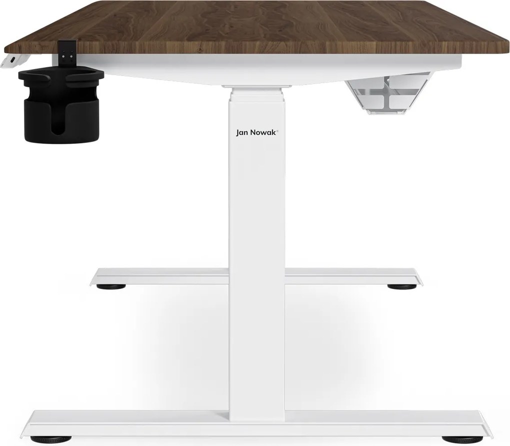 Elektrický stůl s nastavitelnou výškou ergonomický bílý/ořech,1400x700 mm: ARIA