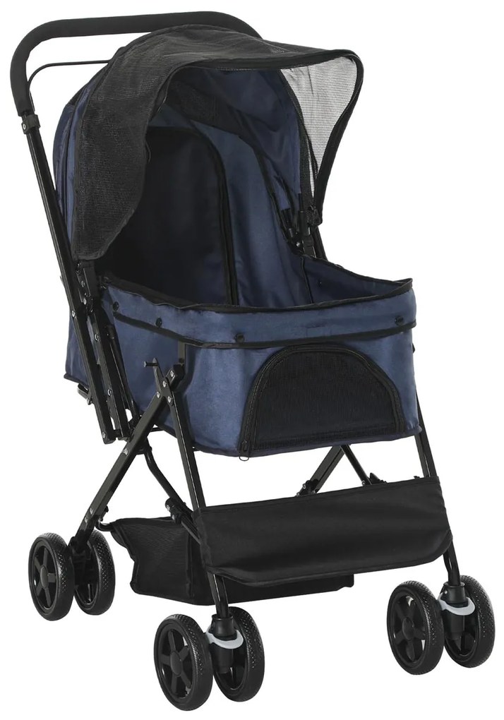 PawHut Kočárek pro psy do 10 kg a 43 cm, tmavě modrý