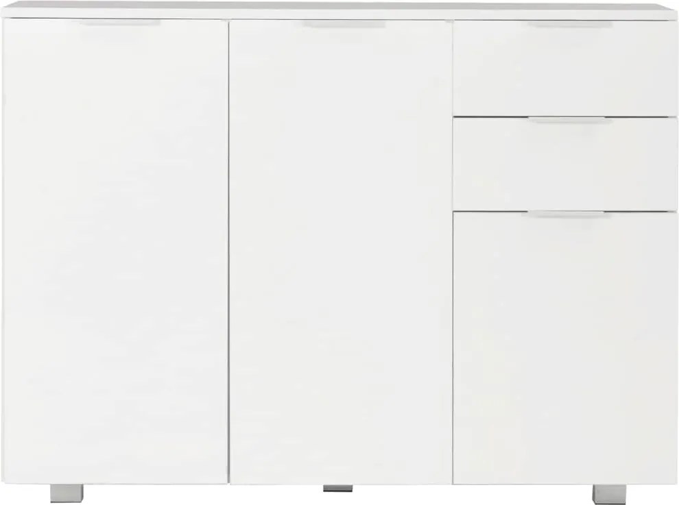 Příborník bílý s vysokým leskem 107x35x80,5 cm 283718