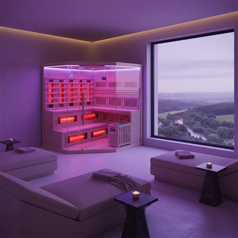 BPS-koupelny Kombinovaná sauna 2v1 - Infrasauna + finská sauna 200x200, 5-6 osob