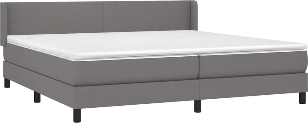 Box spring postel s matrací tmavě šedá 200x200 cm textil 3129578