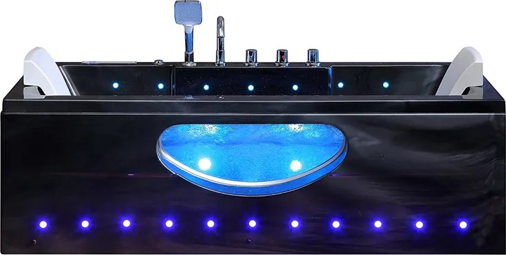 Terra Hydromasážní vířivá vana Iris 933C 170x84 s ohřevem vody, černý mramor