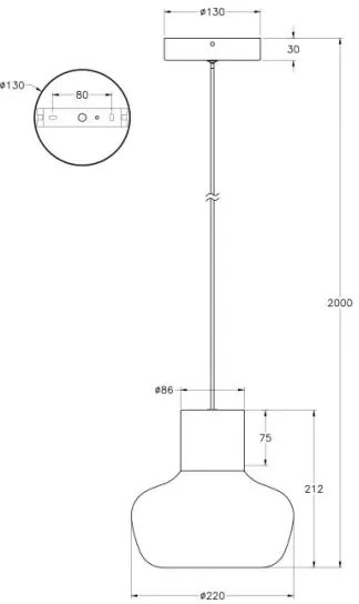 Fabas 3767-40-102 Kino, závěsné svítidlo z bílého skla a kovu, 12W 3000K krokové stmívání, prům. 22cm