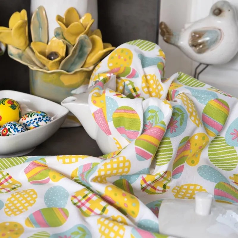 SCANquilt utěrka DEKORO DUO - dárkový set 2 ks vajíčka bílopastelová 50 x 70 cm