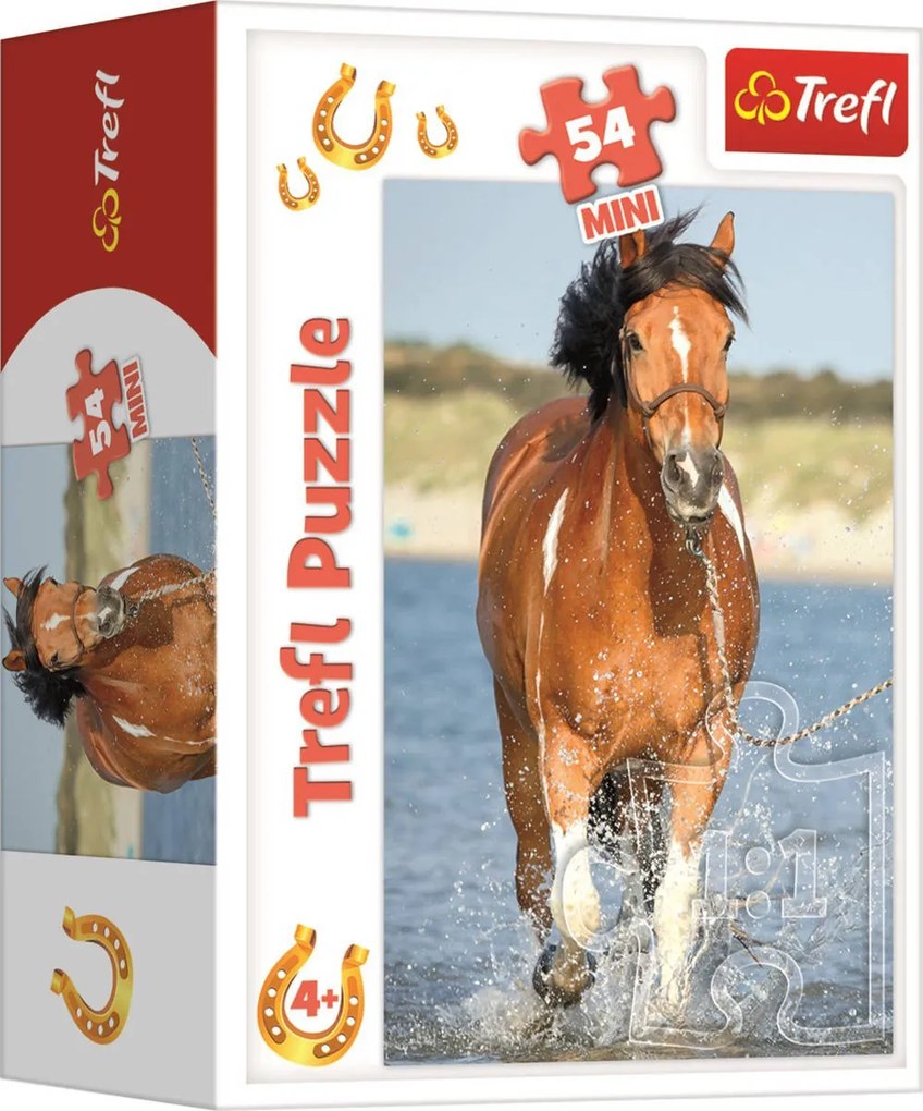 TREFL PUZZLE Koně foto mini 20x13cm skládačka 54 dílků 4 druhy tr54193