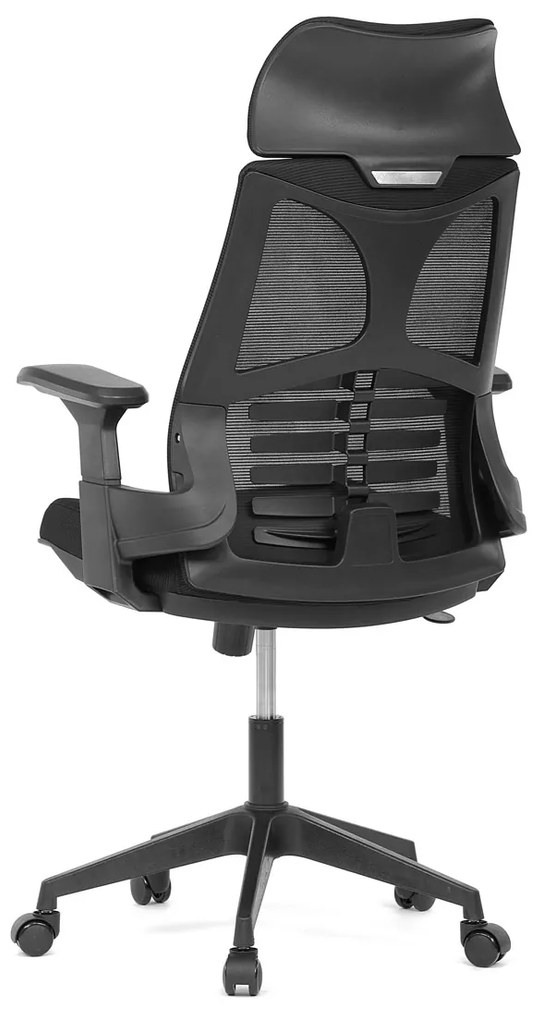 Kancelářská židle KA-S247 BK látka a síťovina černá, plastový kříž černý