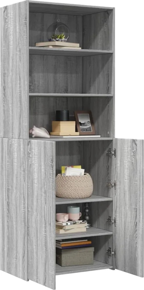 Skříň highboard šedá sonoma 70 x 42,5 x 185 cm kompozitní dřevo 3281376