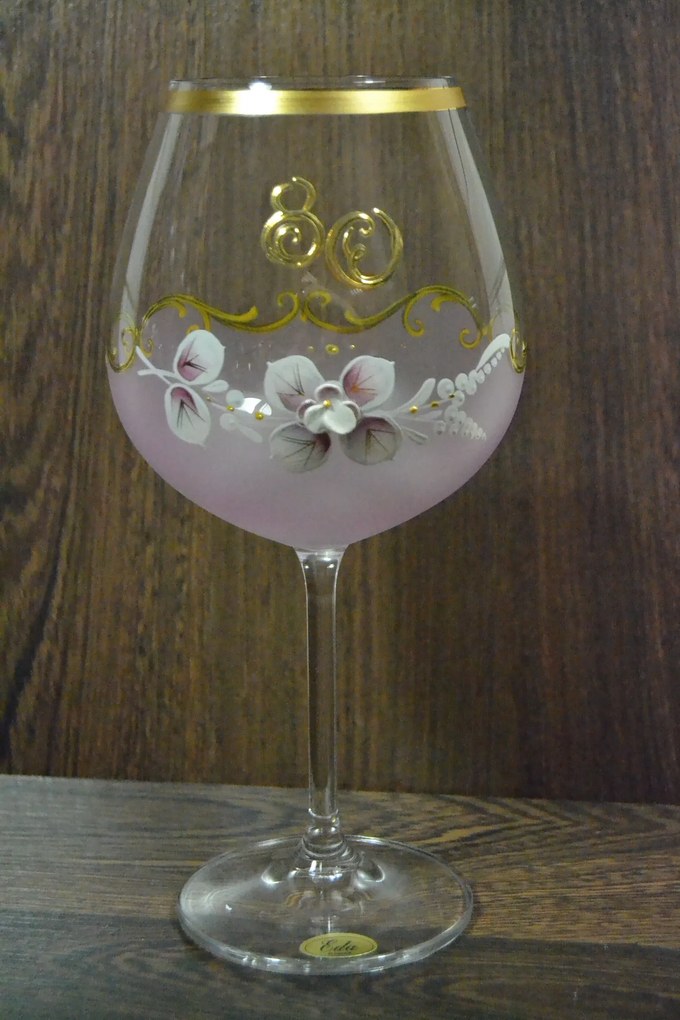 Výročný pohár na 80. narozeniny  VÍNO - ružový 650 ml