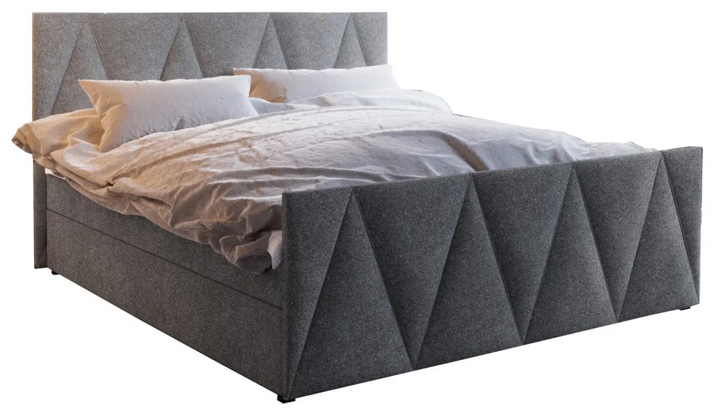 Manželská postel Boxspring 200 cm Milagros 3 (šedá) (s matrací a úložným prostorem). 1047257