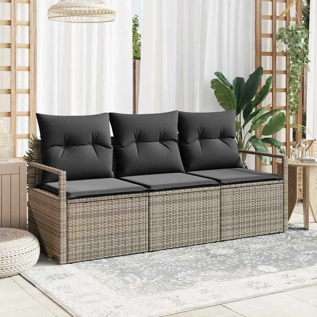 Set pohovek 3 ks Šedá polyratan 3346239