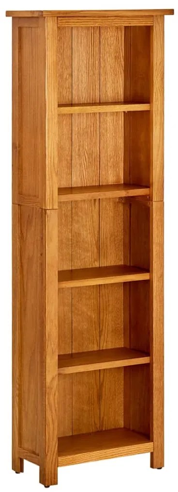 Knihovna s 5 policemi 45 x 22 x 140 cm masivní dubové dřevo 331741