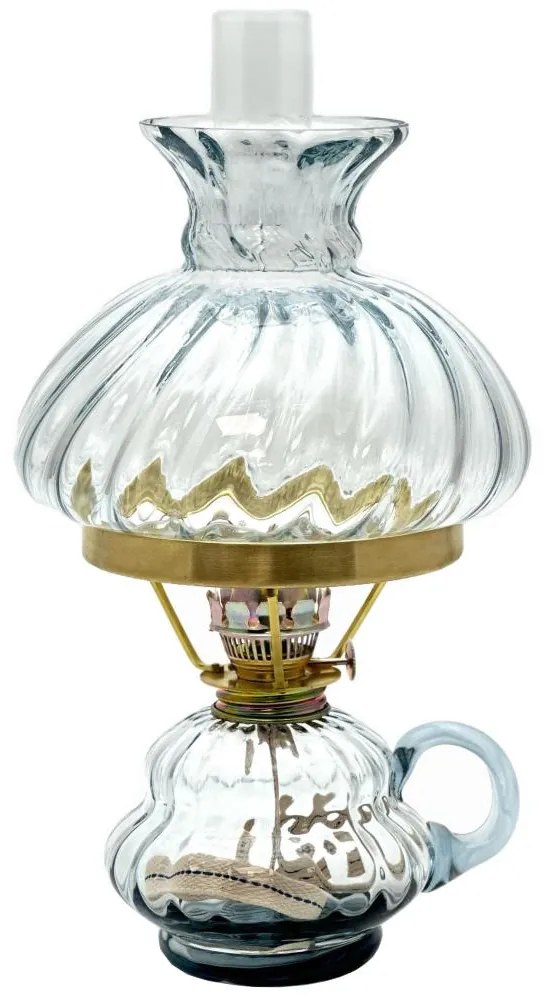 Floriánova huť Petrolejová lampa ANNA 33 cm světlý kouř FL0060