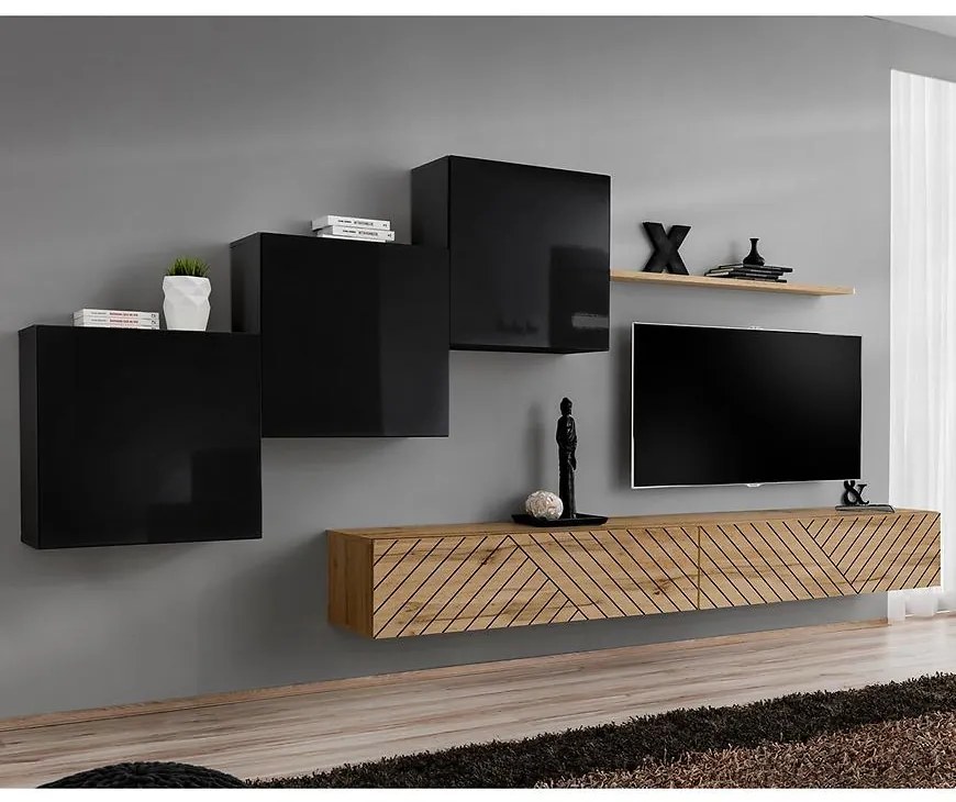 Obývací Stěna Switch X Line Černá/Wotan