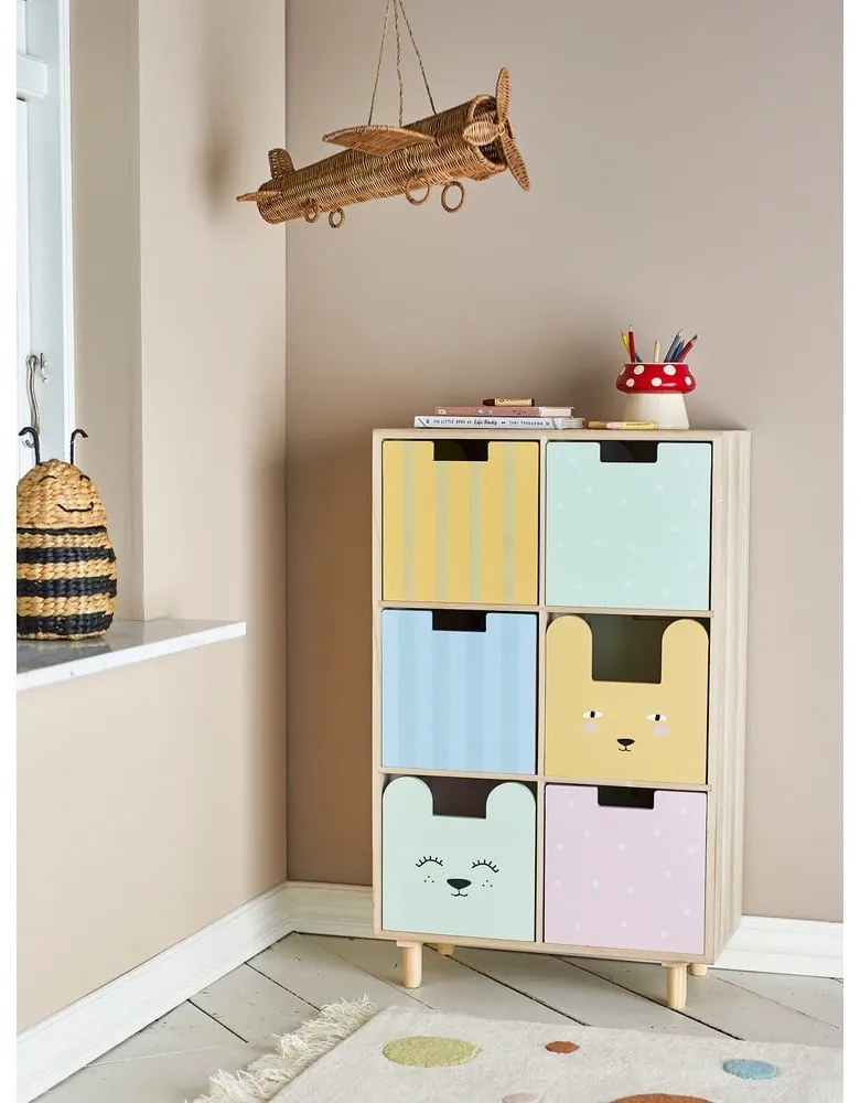 Dětská komoda z masivu pavlovnie v přírodní barvě 55x88,5x25,5 cm Calle – Bloomingville Mini