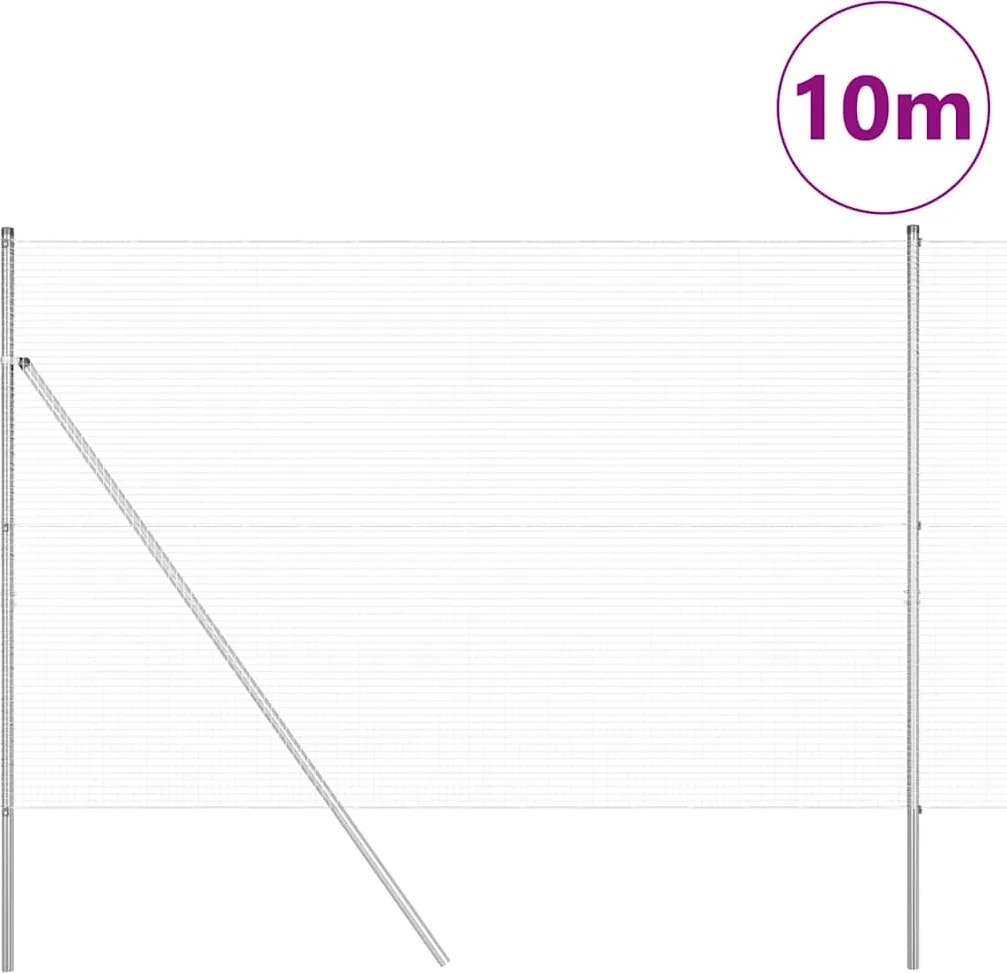 Zemní upevnění svařované drátěné ploty 10 x 1,5 m Stříbrná 3351585
