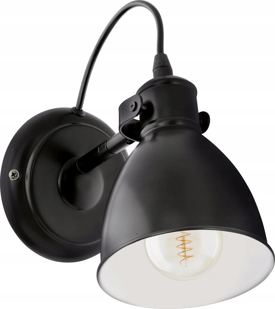 Loftová nástěnná lampa s kovovým krytem pro čtení, nastavitelná, E27 40w