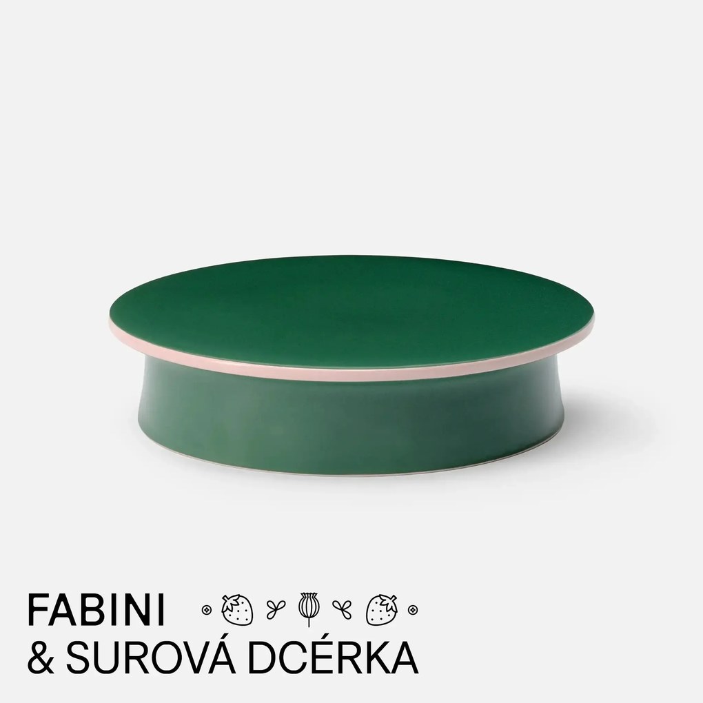Fabini Podnos na koláč FABINI & Surová dcérka, Ø 28 cm - Kameninový podnos, zelený