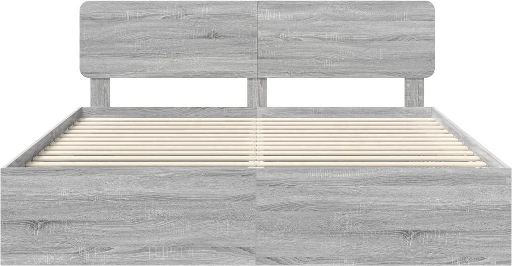 Rám postele Šedá Sonoma 200 x 200 cm Masivní borové dřevo 3412038