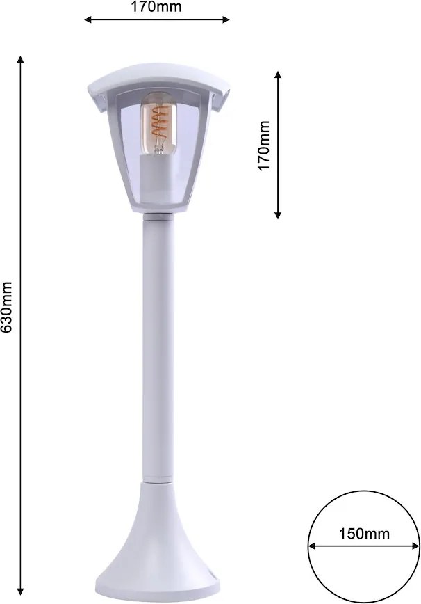 Exteriérové ​​svítidlo Fox Big, 1x akrylové/bílé hliníkové stínítko
