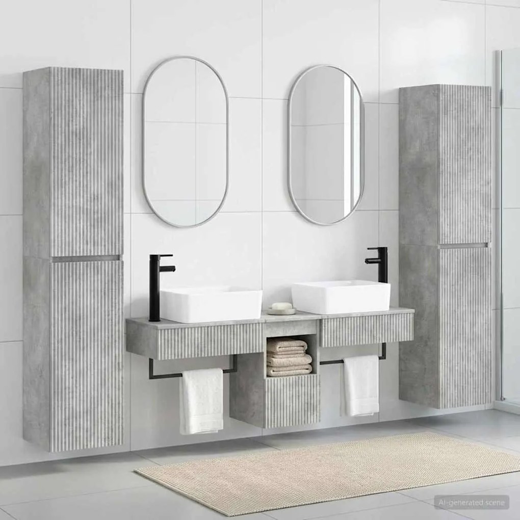 Sada koupelnového nábytku 5 ks Betonově šedá 33 x 34,5 x 160 cm 3406016