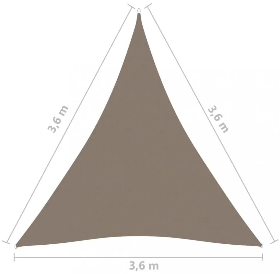 Plachta proti slunci oxfordská látka trojúhelník 3,6 x 3,6 x 3,6 m Dekorhome Tmavě zelená