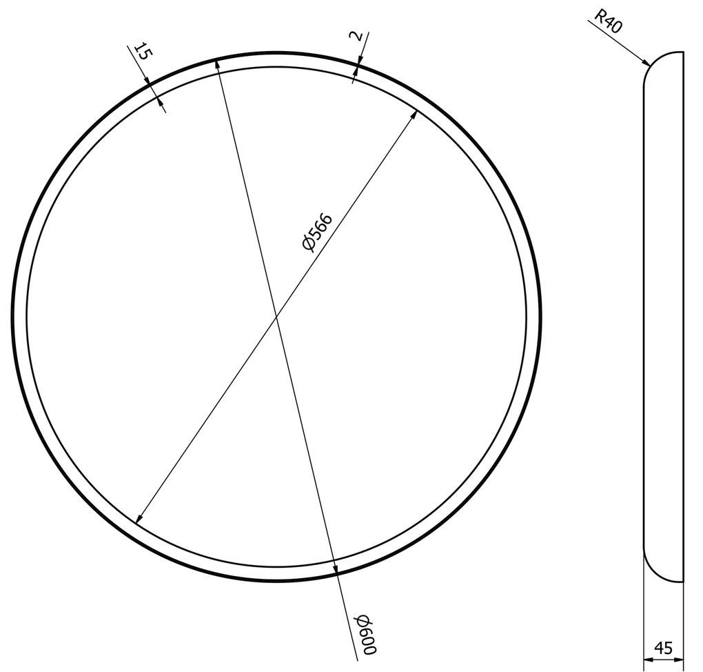 Sapho FLOAT zrcadlo s LED osvětlením, průměr 60cm, bílá, 22559