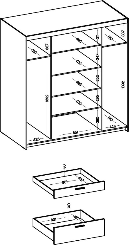 FALCO Šatní skříň Enja 4D2S Odstín: Písková béžová
