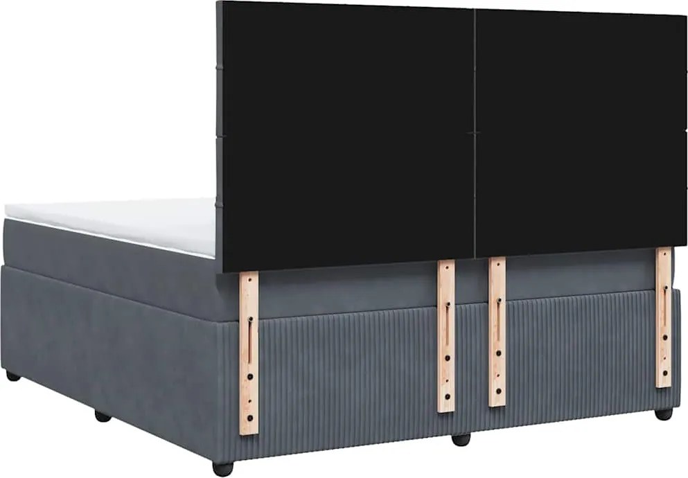 Box spring postel s matrací tmavě šedá 180x200 cm samet 3292407