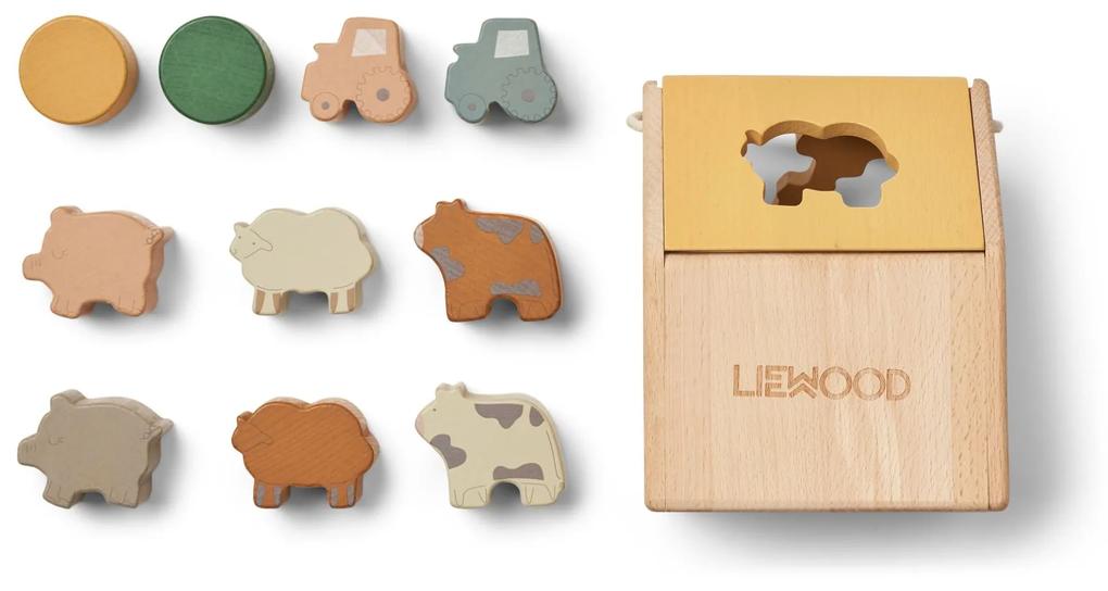 LIEWOOD Dřevěná vkládací kostka Ludwig Puzzle Sandy Multi Mix, multi barva, dřevo