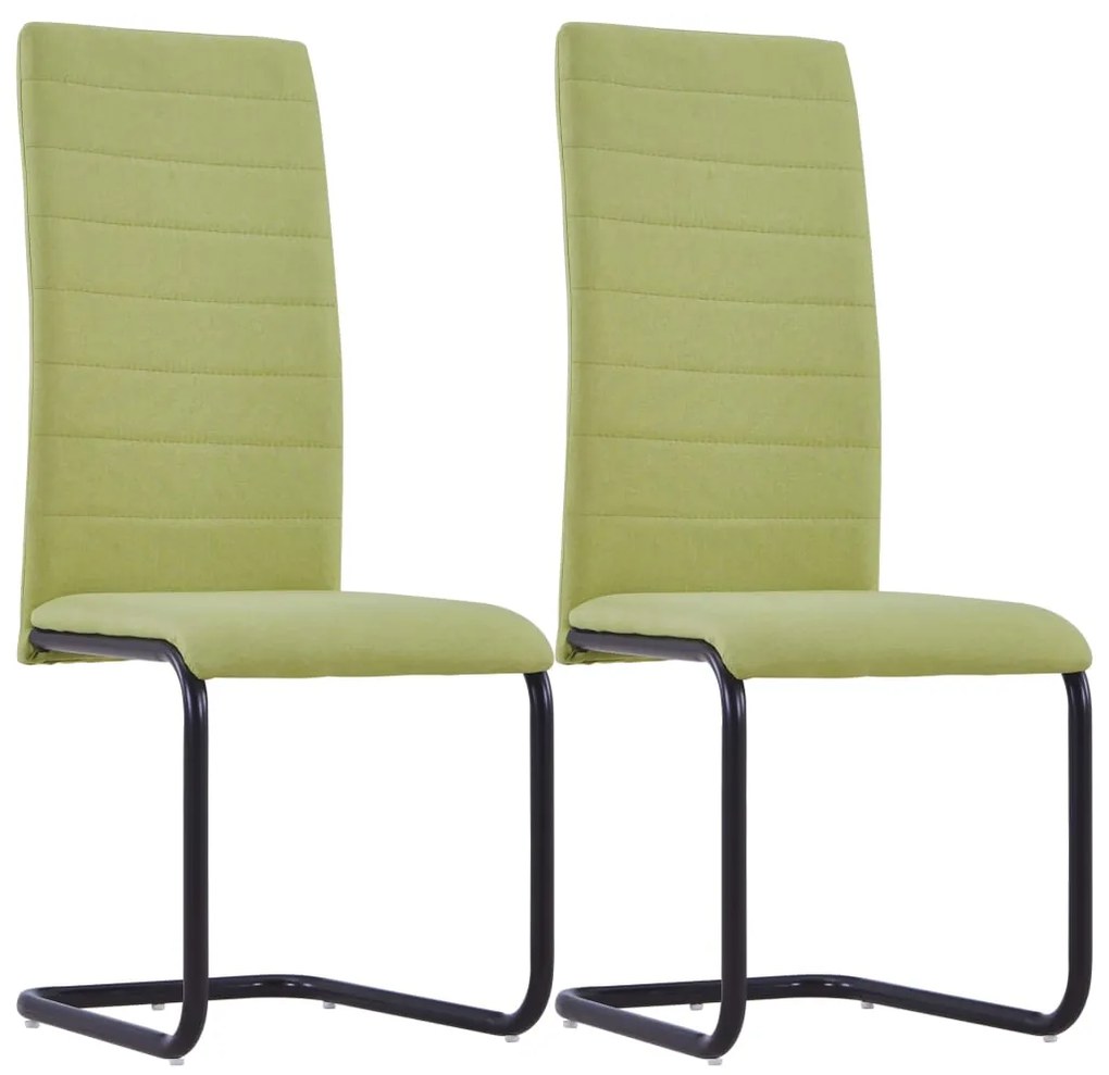 281813 vidaXL Konzolové jídelní židle 2 ks zelené textil