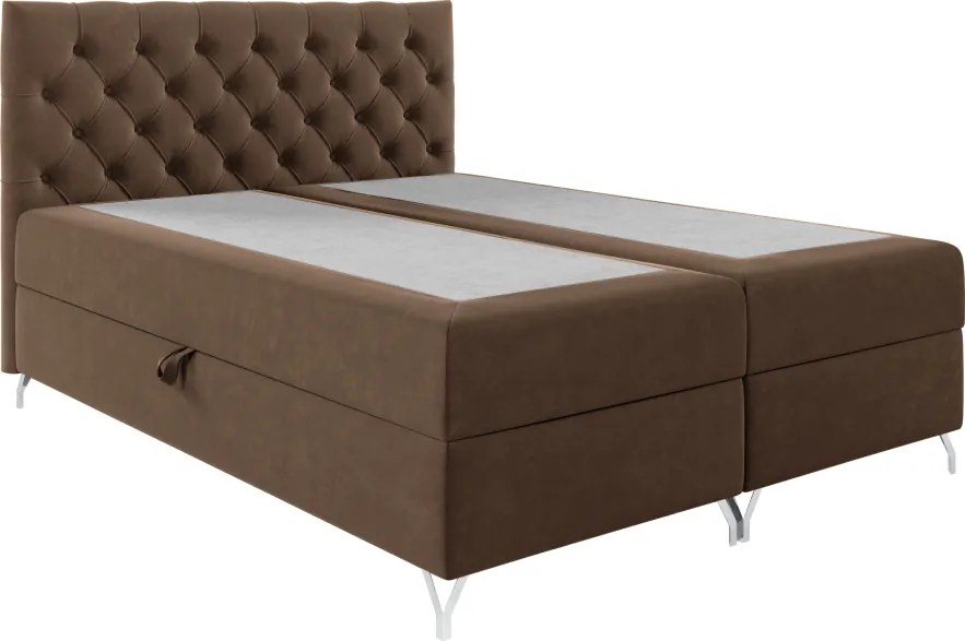 Boxspringová postel, 180x200, hnědá látka Velvet, GULIETTE + dárek