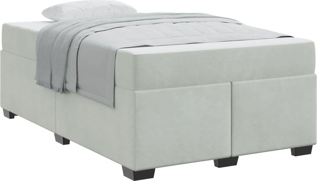 Rám postele s matrací Světle šedá 120 x 190 cm textil 3399278