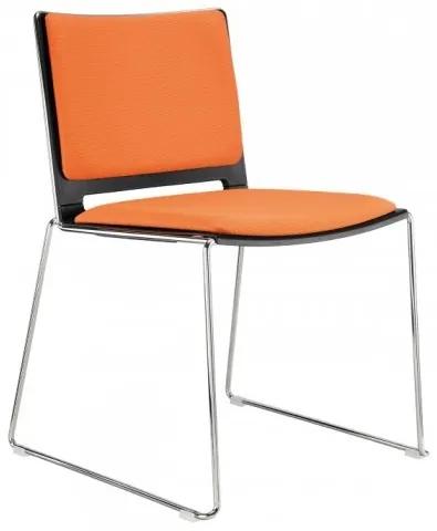 Plastová jednací židle FILO - čalouněný sedák a opěrák - 3D1338