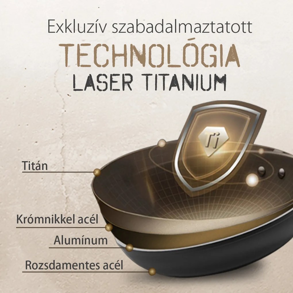 Pánev s titanovým povrchem Ø 28 cm - Saturn Terra Lunasol - 601302