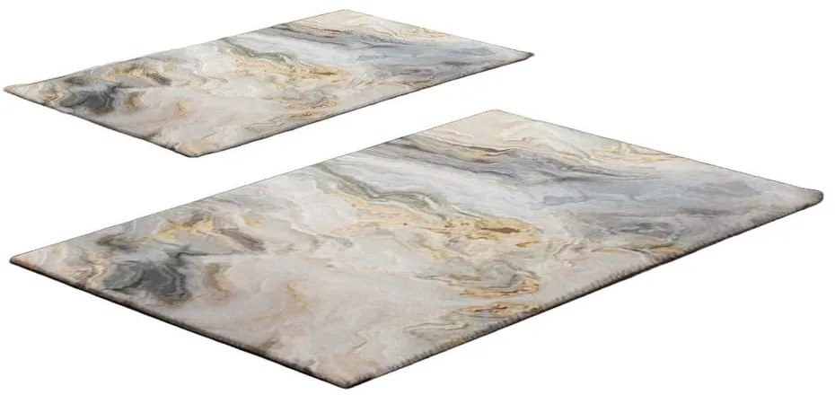 Šedo-béžové koupelnové předložky v sadě 2 ks 60x100 cm – Foutastic