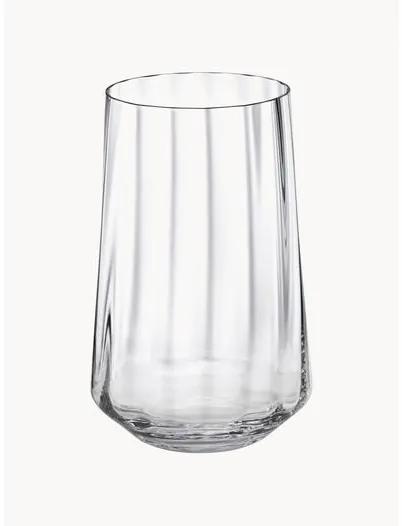 Křišťálové sklenice's drážkovanou strukturou Bernadotte, 6 ks