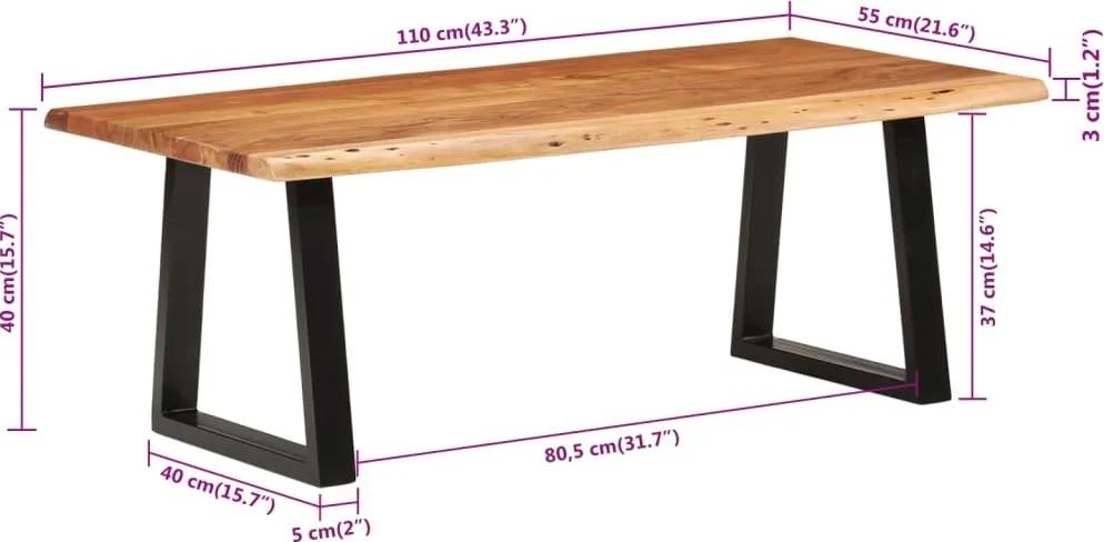 vidaXL Konferenční stolek medově hnědý 110 x 55 x 40 cm masivní akácie [374951] Barva: medová hnědá