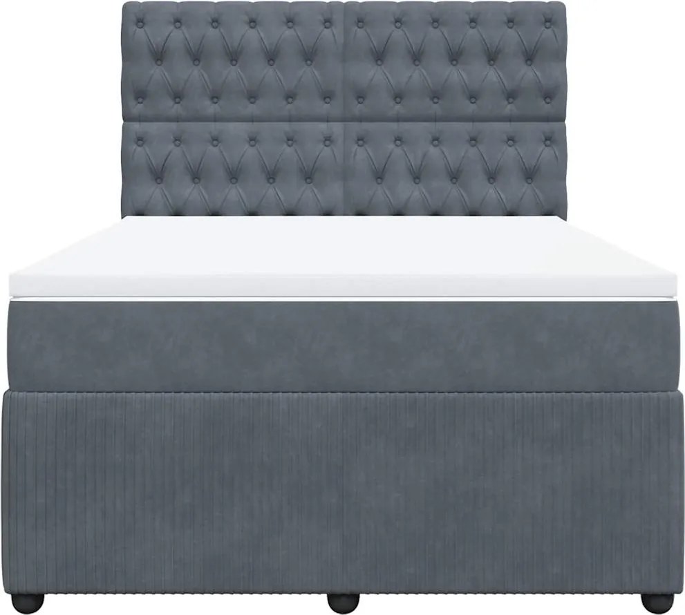 Box spring postel s matrací tmavě šedý 140 x 190 cm samet 3294641