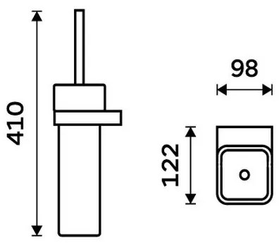 NIMCO NKC 30094K-90 - Nástěnná WC štětka NIKAU bílá/matná černá